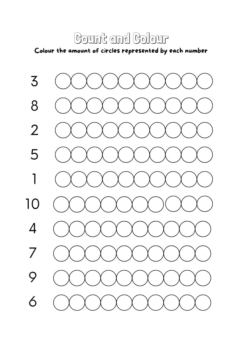 Number Worksheets, Counting Activity, Learn Numbers 1-20, Kindergarten ...