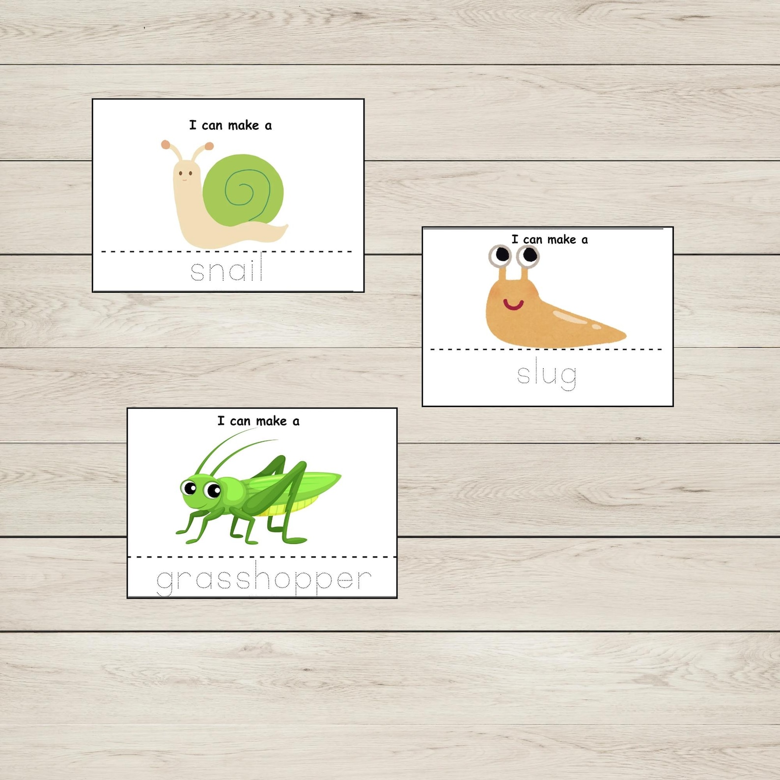 Insects Play Dough Mats Printable, Summer Bugs Visual Mats, Montessori ...