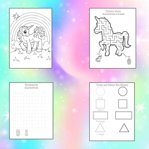 Unicorn Activity Book Printable PDF, Unicorn Coloring Sheets, Kids ...