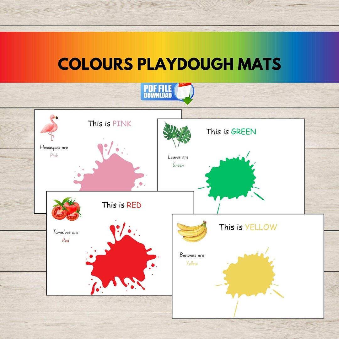 Colours Playdough Mats Printable, Colours Learning Resource, Color ...
