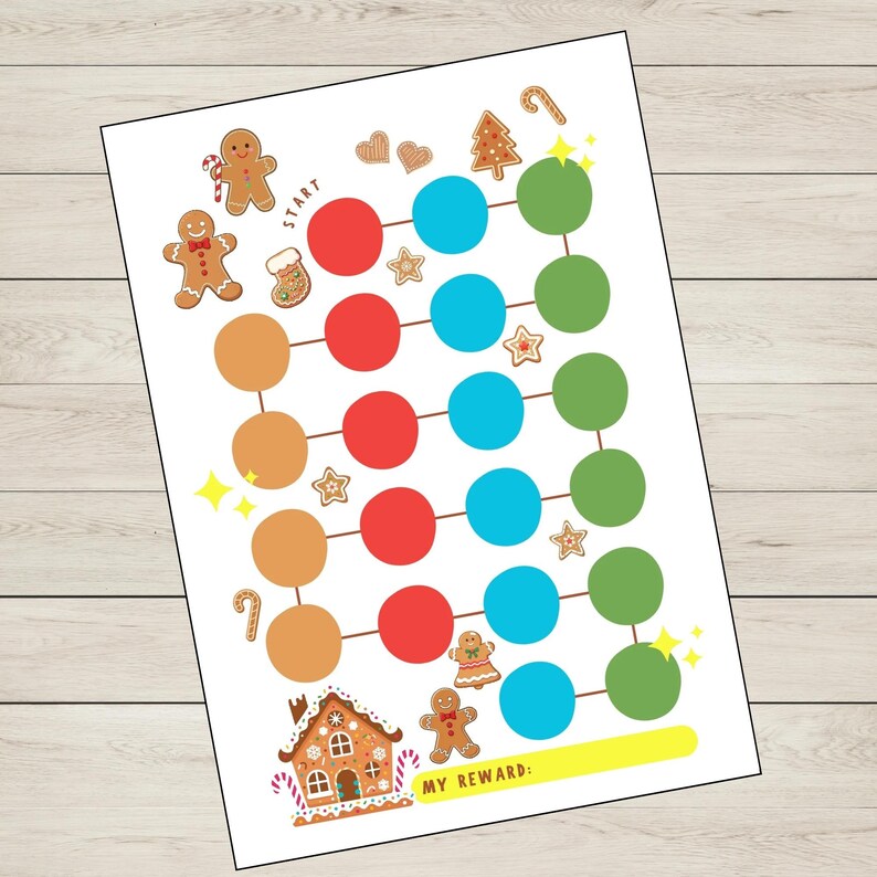Gingerbread Reward Chart Printable, Christmas Behavior Chart for Kids ...
