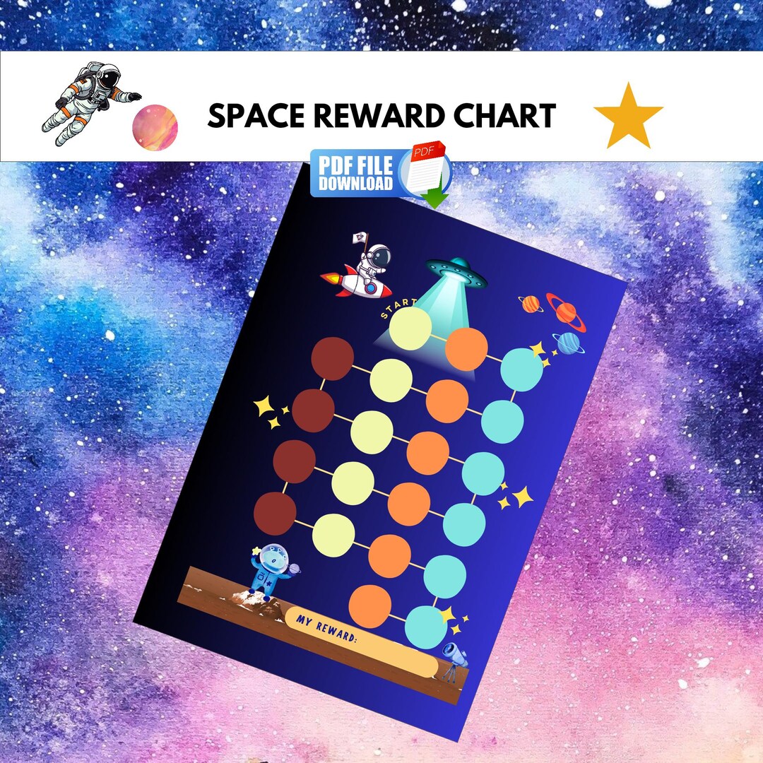 Printable Space Reward Chart, Outer Space Sticker Chart, Toddler ...