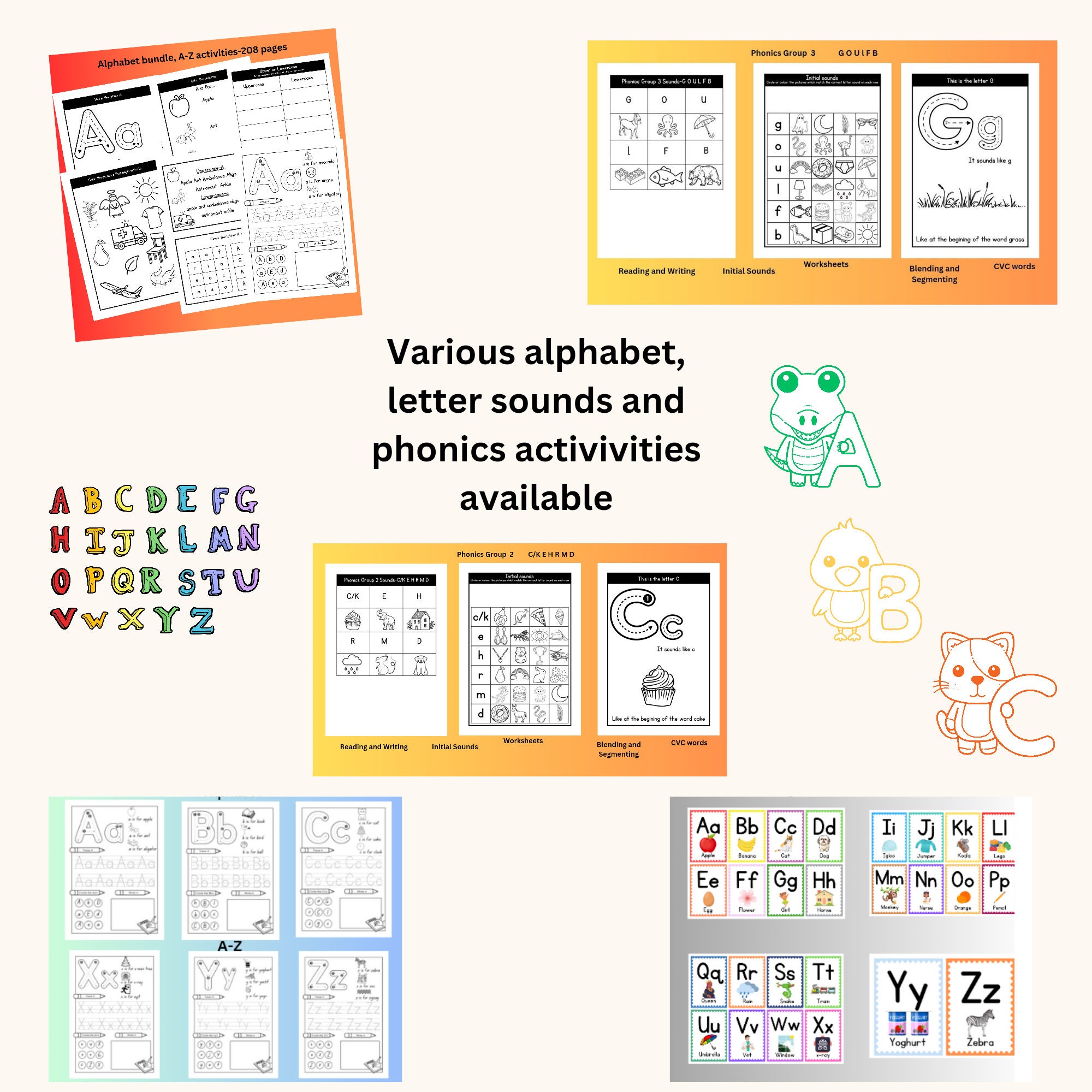 I Can Printable Task Cards Bundle, Letter Flashcards, Letter Formation ...