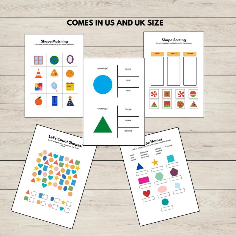 2D Shapes Worksheets Printable, Shape Activity Pack for Preschool and ...