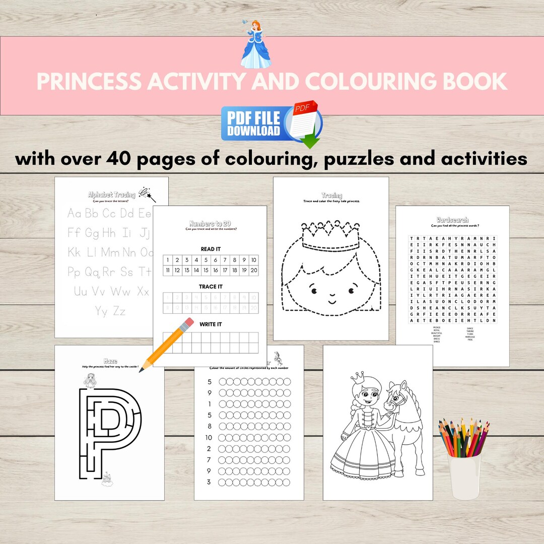 Princess Printable Activity Sheets, Princess Coloring Pages, Activity ...