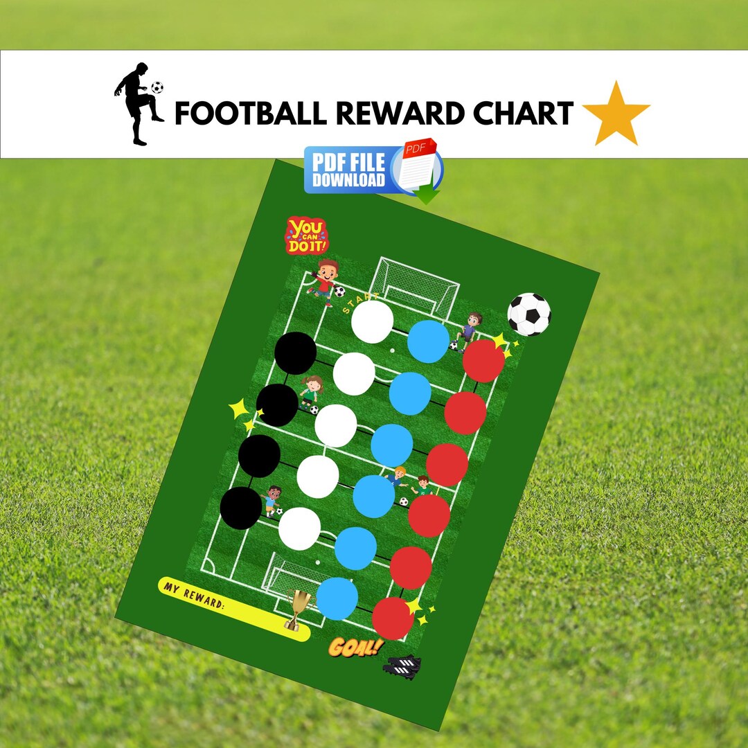 Football Reward Chart Printable, Kids Footie Sticker Chart, Potty Chart ...