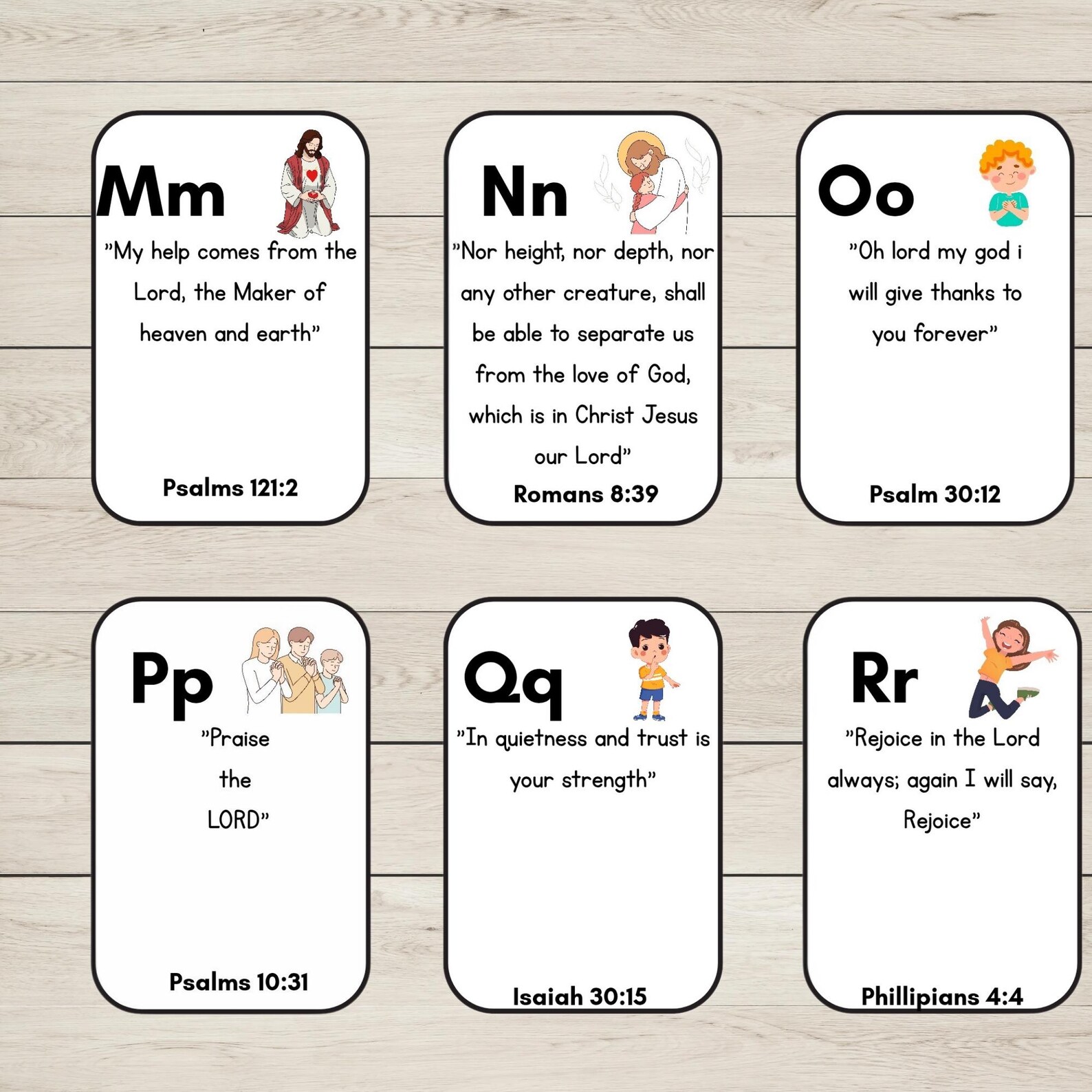 Bible Scripture Cards for Kids, Alphabet Bible Verse Cards, Printable ...