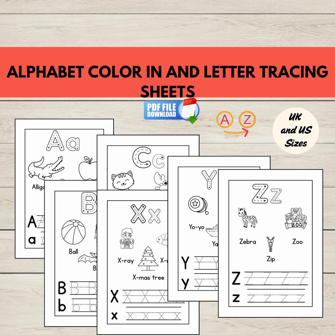 ABC Letter Tracing Activity Sheets, A to Z Worksheets, Preschool ...