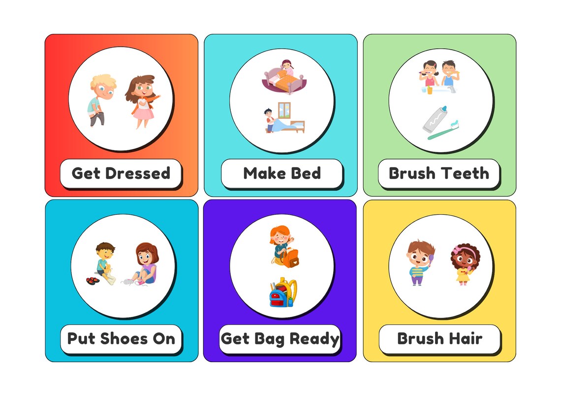 Kids Daily Visual Planner, Children's Daily Routine Chart, Visual ...