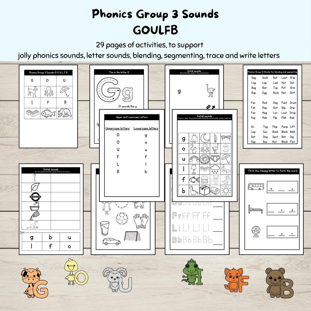 Phonics Group 3 Printable Activities, CVC Words, Beginning Sounds ...