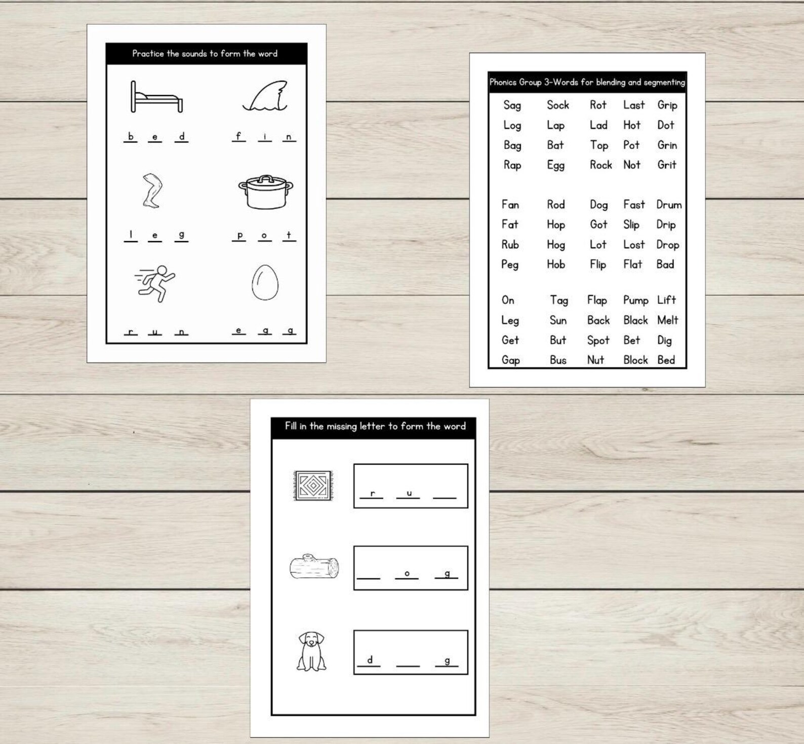 Phonics Worksheets Bundle for Groups 1-5, Beginning Sounds, Letter ...