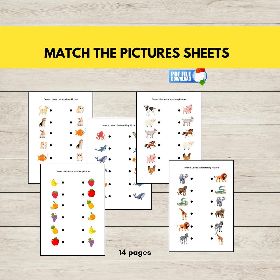 Printable Match the Pictures Worksheets, Educational Resources ...