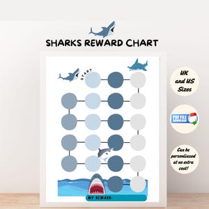 Printable Shark Reward Chart for Kids ,ocean Theme Behavior Chart ...