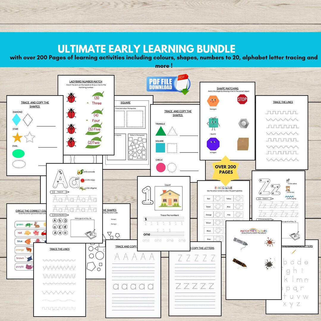 Ultimate Preschool Kindergarten Learning Bundle, Math Worksheets ...