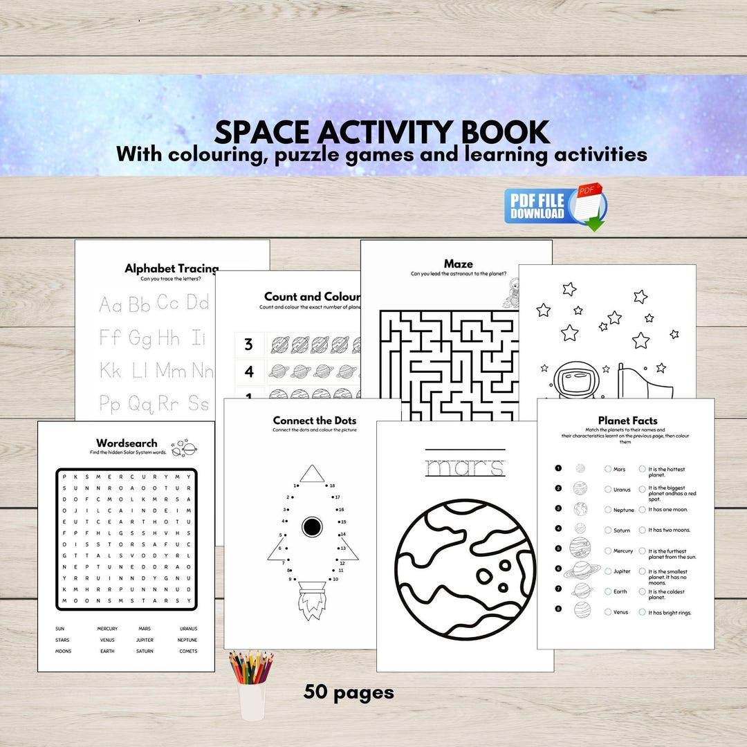 Libro de actividades espaciales, imprimible de actividades espaciales ...