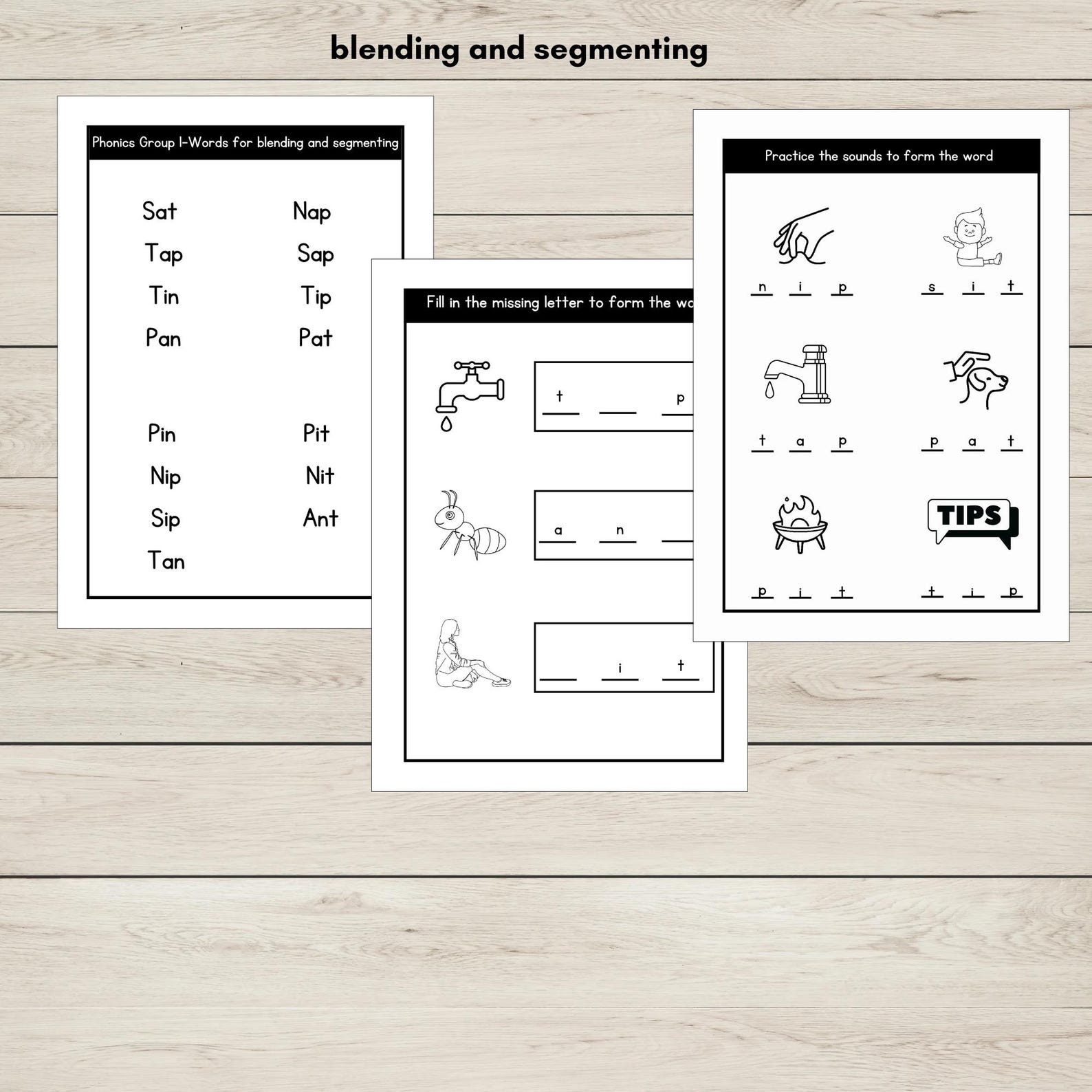 SATPIN Worksheets, Letter Sounds, CVC Words, Printable Group 1 Phonics ...