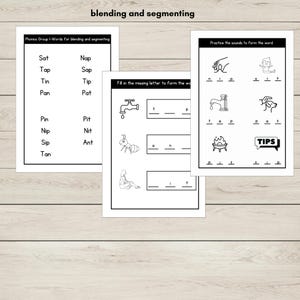 SATPIN Worksheets, Letter Sounds, CVC Words, Printable Group 1 Phonics ...