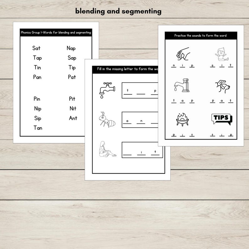 SATPIN Phonics Worksheets, Beginning Sounds and CVC Words Activities ...