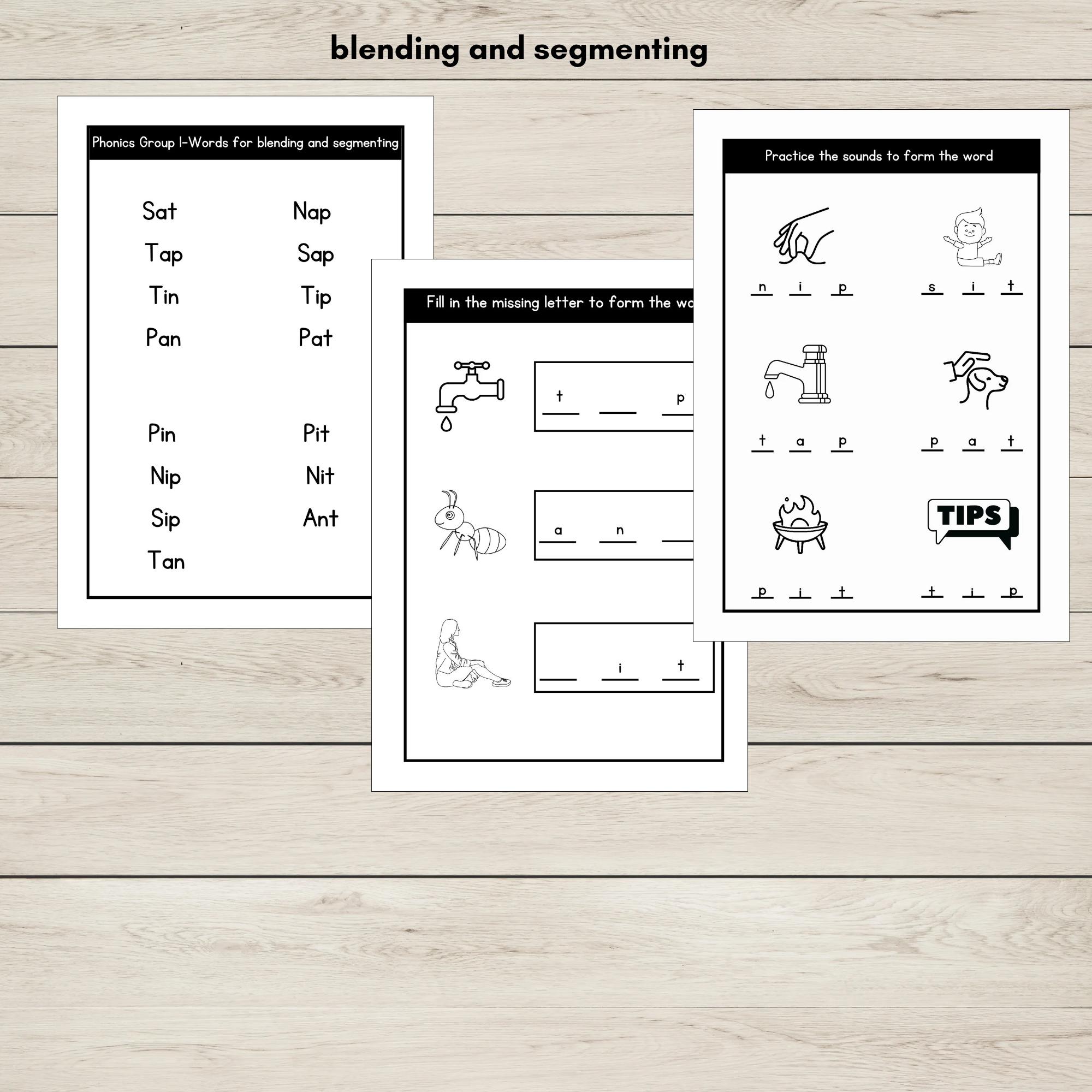 SATPIN Worksheets, Letter Sounds, CVC Words, Printable Group 1 Phonics ...