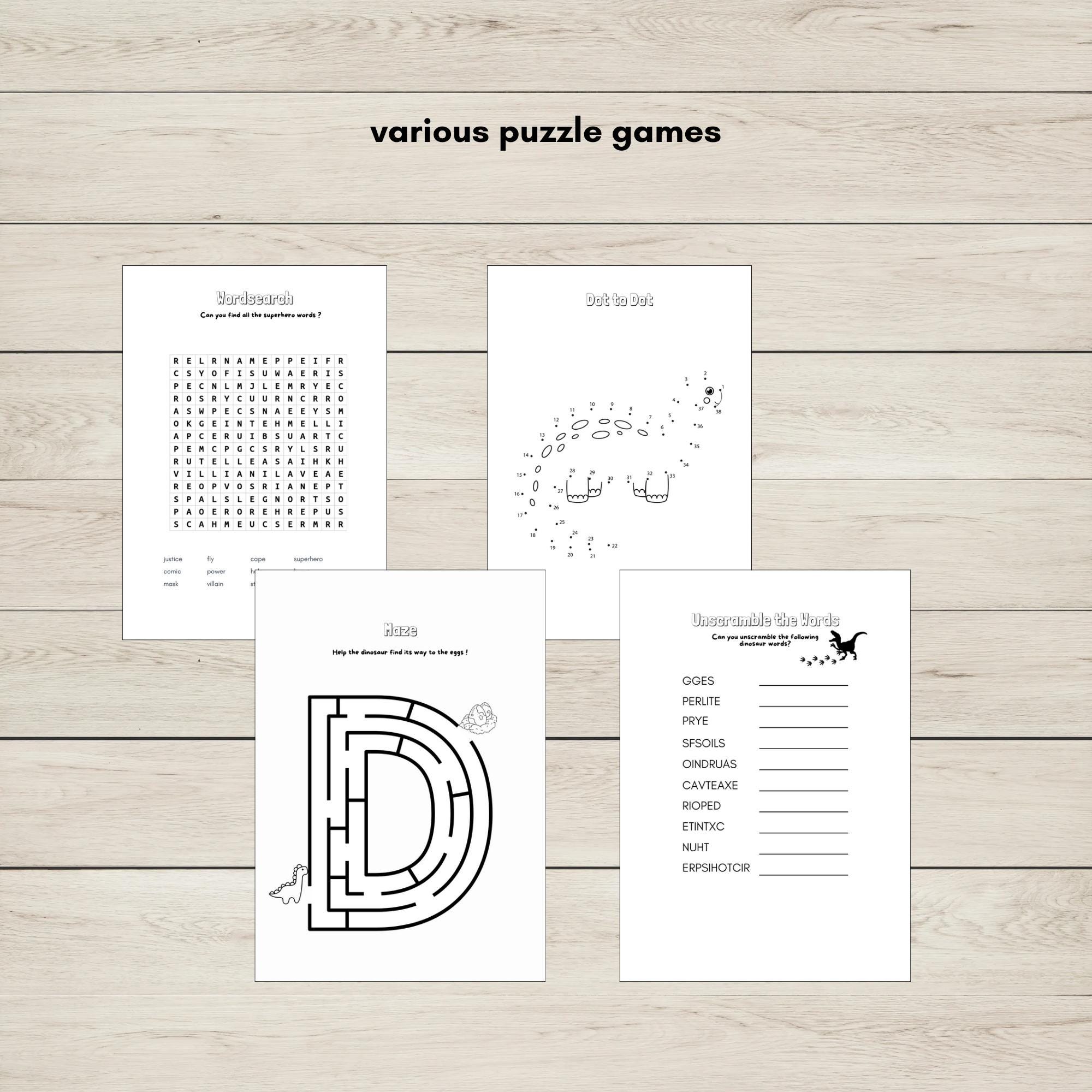 Dinosaur Activity Book, Printable Dinosaurs Activity Bundle Pack ...