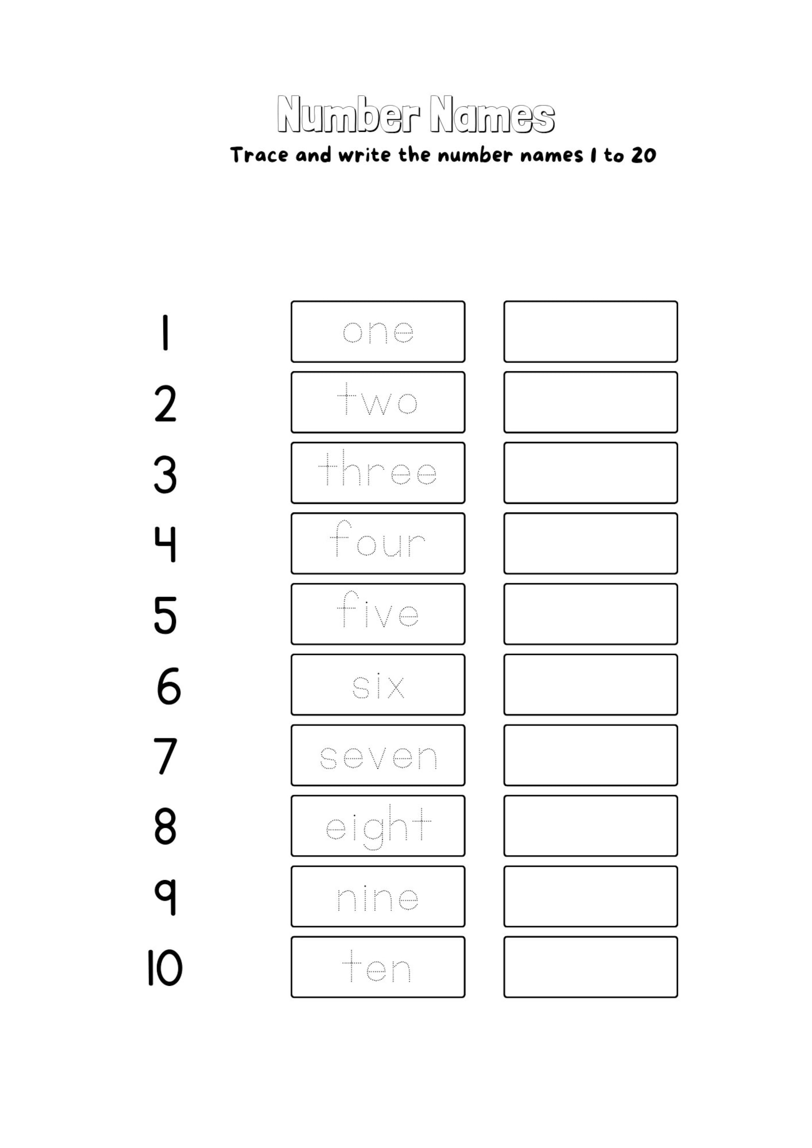 Number Worksheets, Counting Activity, Learn Numbers 1-20, Kindergarten ...