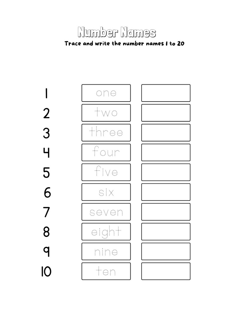 Number Worksheets, Counting Activity, Learn Numbers 1-20, Kindergarten ...