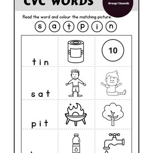 CVC Words Worksheets, Phonics Groups 1-4 Sounds, Literacy Activity ...