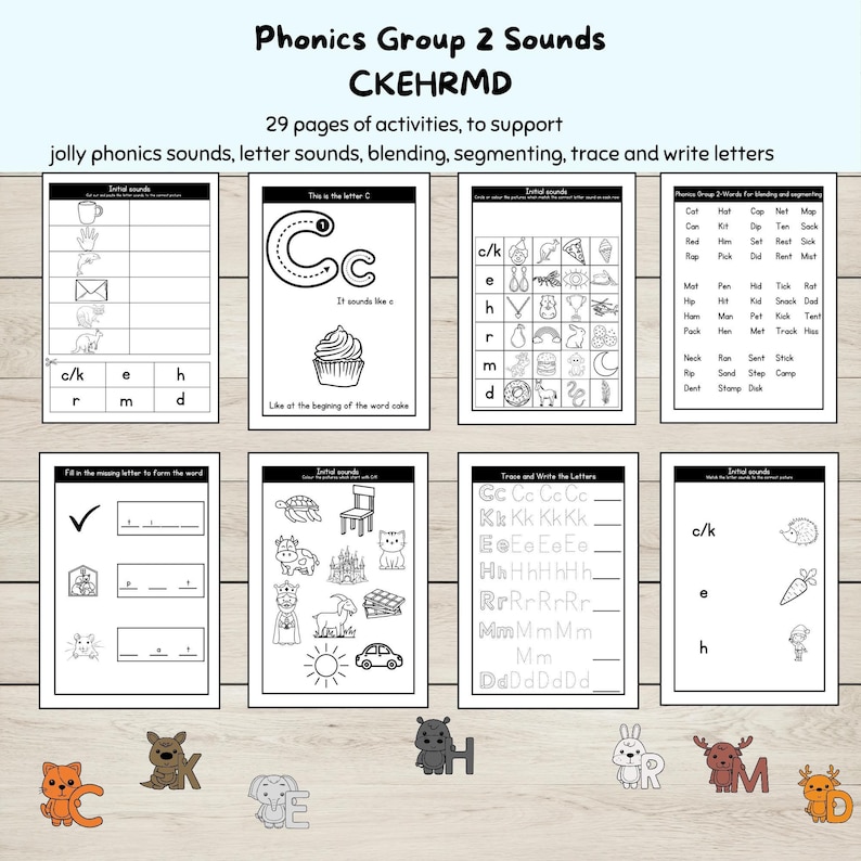 Phonics Group 2 CKEHRMD Worksheets, Letter Sounds, CVC Words, Jolly ...