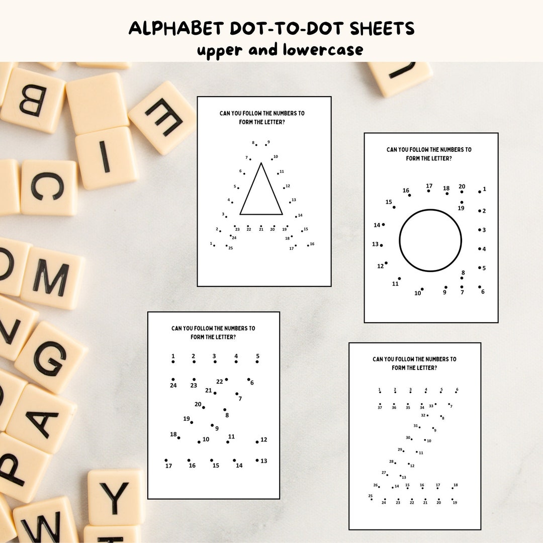 Alphabet Dot to Dot, Alphabet Tracing, Write the Alphabet, Prek ...