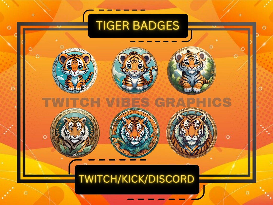 Tiger Badges for Twitch Subs, Streamers, Discord Roles, Channel Points ...