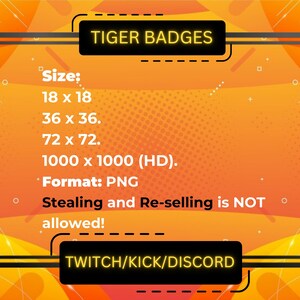 Tiger Badges for Twitch Subs, Streamers, Discord Roles, Channel Points ...