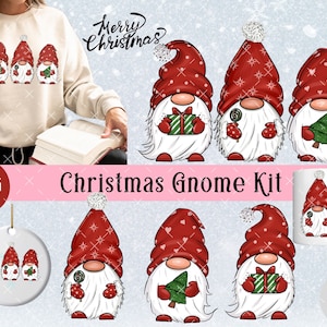Christmas Gnome Group, Png Holiday Kit,child Room Decor,wall Art ...