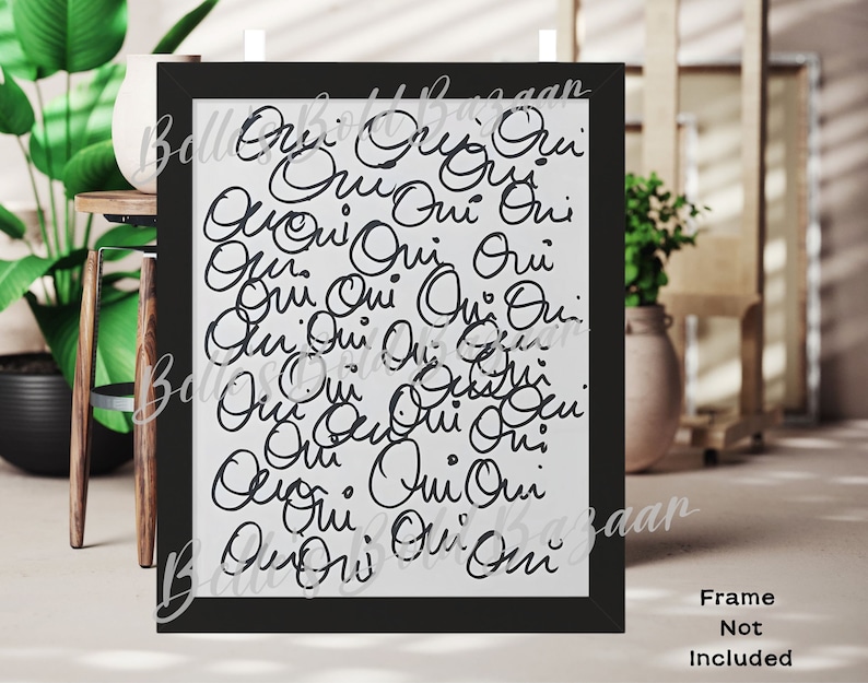 OUI, Printable Wall Art,handwritten Note Handwriting,one Word Cloud ...