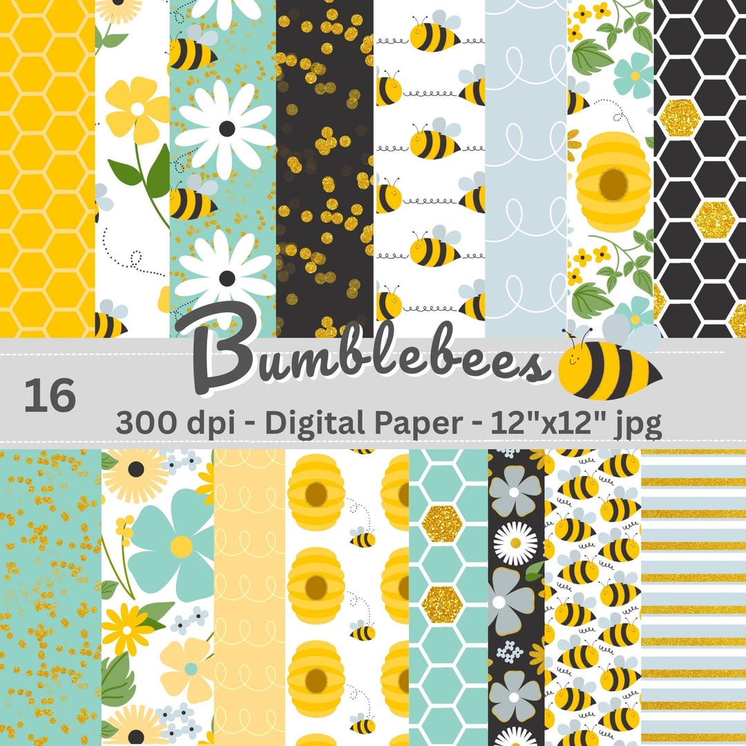 Bumblebee 16 Images, Digital Paper,junk Journal,clipart,background ...