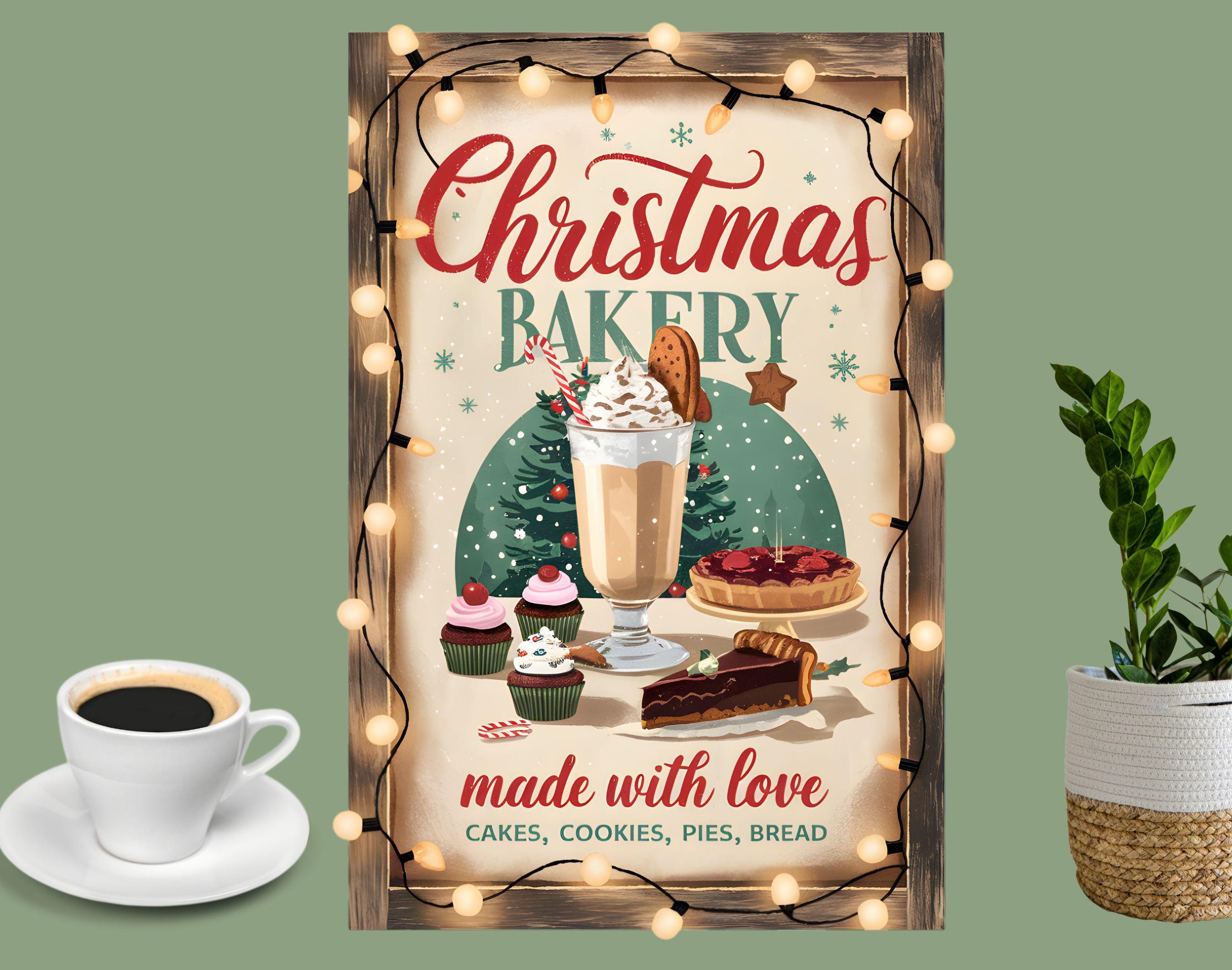 Christmas Vintage Retro Signs,rustic Holiday Png,farmhouse Bakery ...