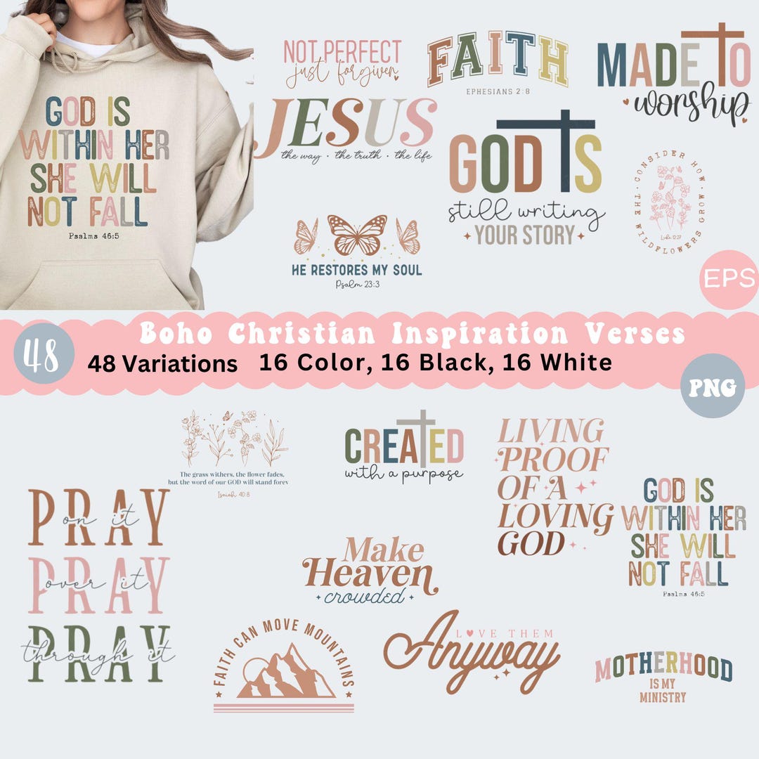 Boho Christian Bundle, Christian PNG Bundle,religious Bundle ...