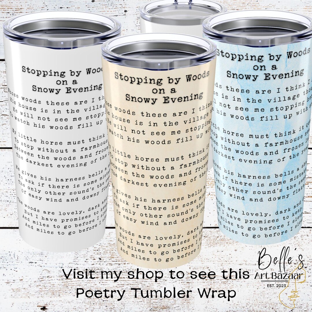 The Road Not Taken,20oz Tumbler Wrap,poem Robert Frost Poetry Tumbler ...