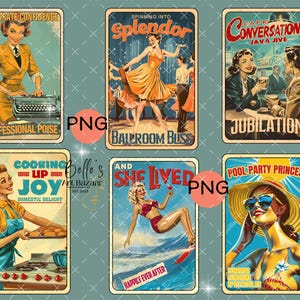Retro Funny Pinup Girl Poster,glam Cooking Sports Travel Signs,png ...