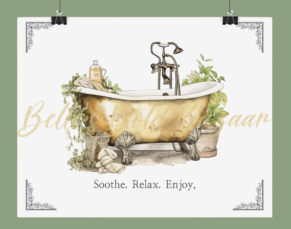 Vintage French Digital Shabby Bathtub Printable,victorian Bath, Png ...