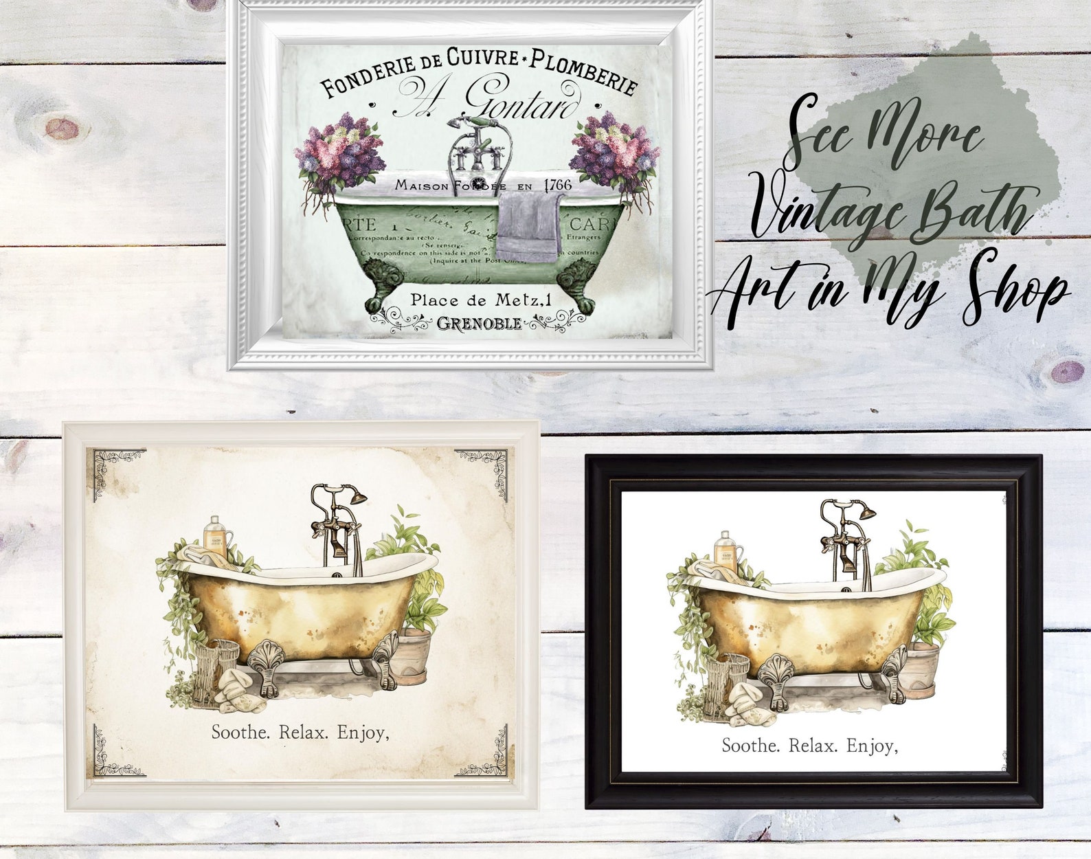Vintage French Digital Png,shabby Bathtub Printable,victorian Bath ...