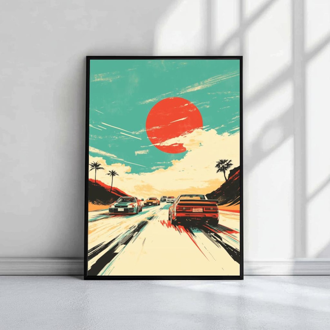 Vintage Car Rally Rolled Posters, 90s Euro & Japan Widebody Tuner Cars ...