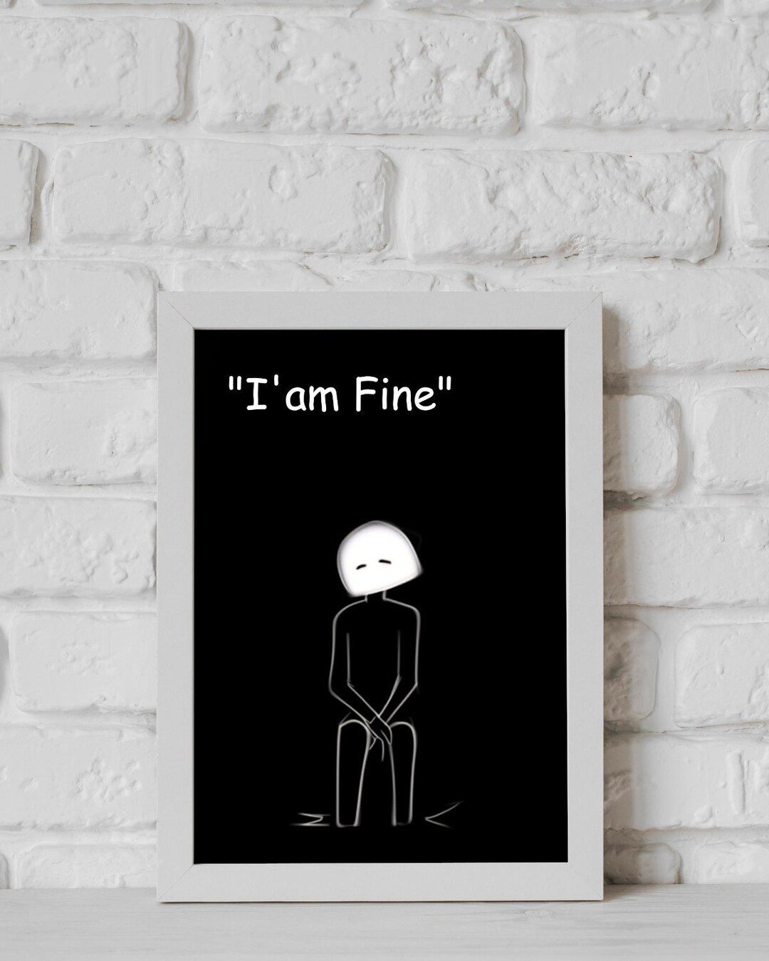 Digital Print, i Am Fine Digital Download, Sad Poster, Mental Health ...