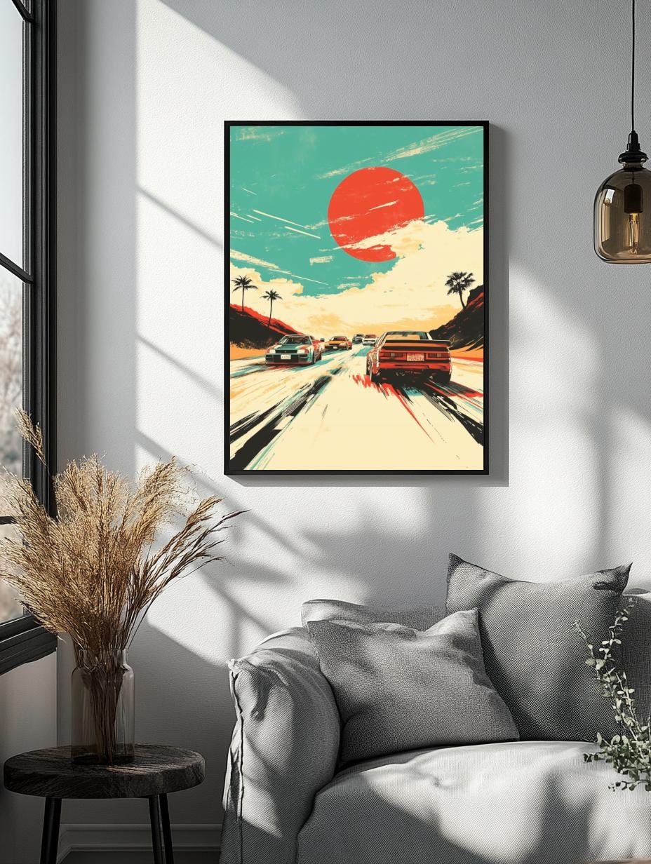 Vintage Car Rally Rolled Posters, 90s Euro & Japan Widebody Tuner Cars ...
