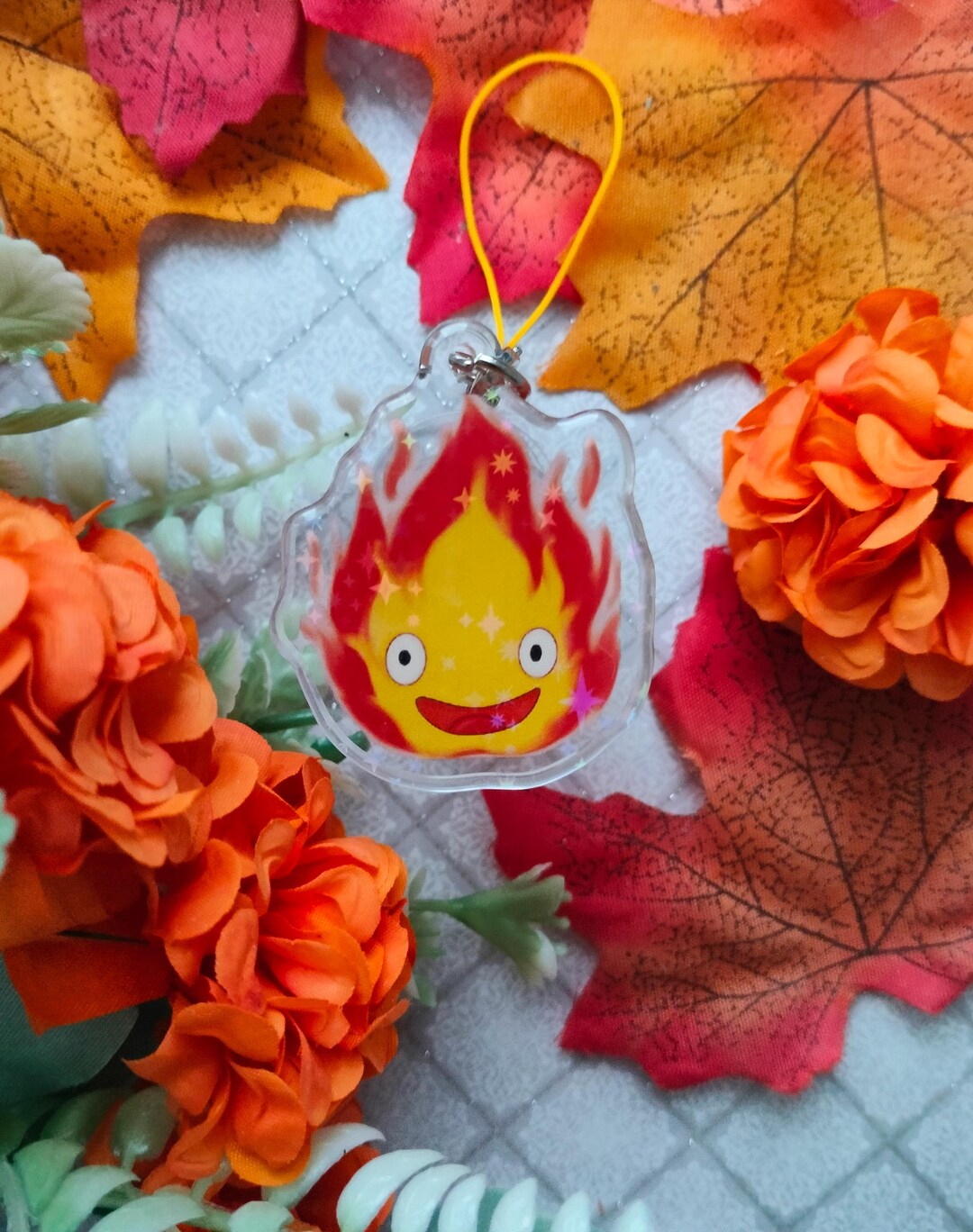 Calcifer Howl's Moving Castle Cute Fire Flame Handmade Acrylic Phone ...