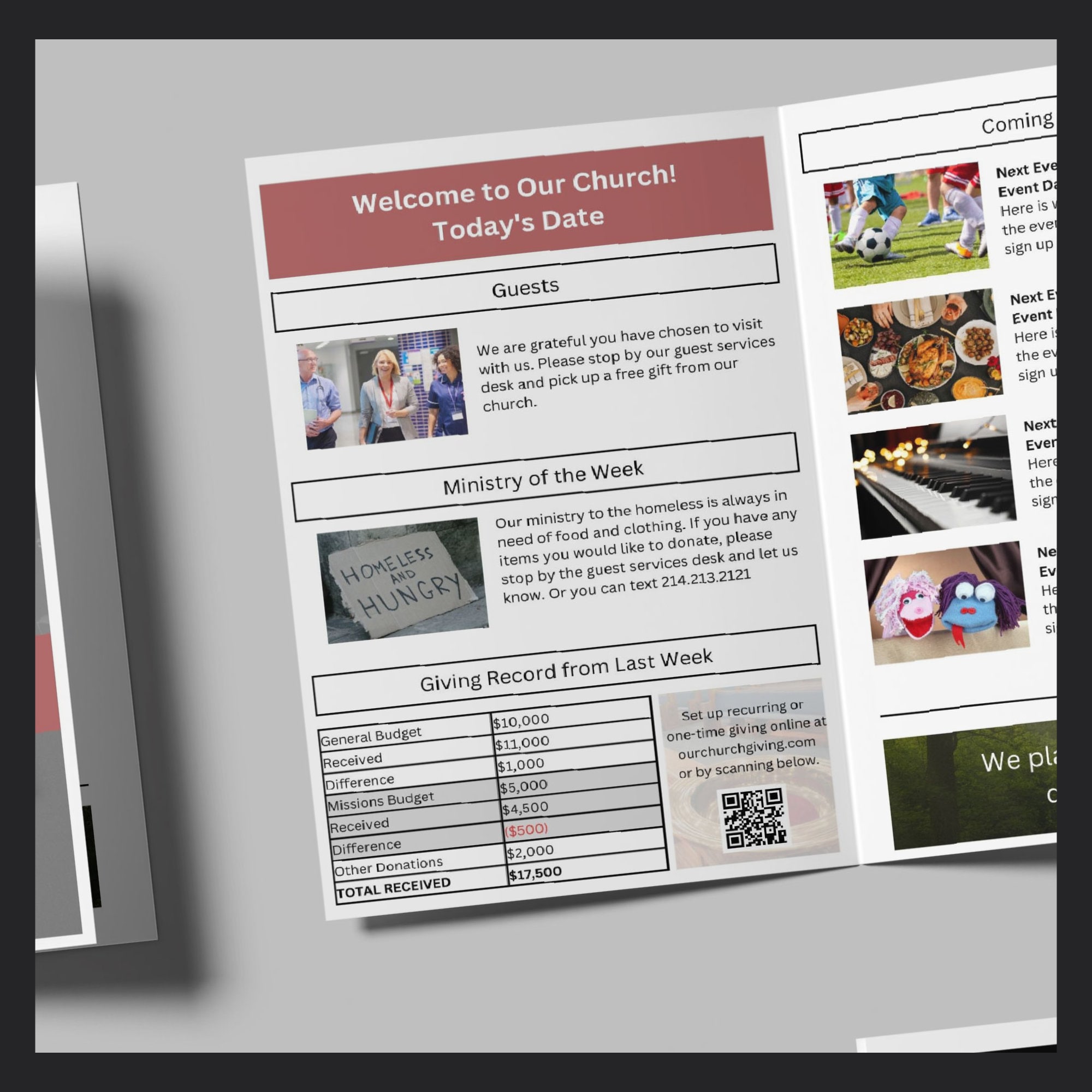 Church Bulletin Canva Template Bifold Bulletin Sunday Bulletin - Etsy