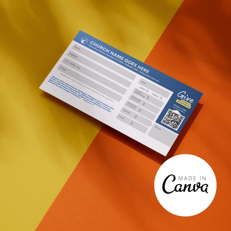 Church Offering Envelope Canva Template - Tithing Envelope - Giving ...