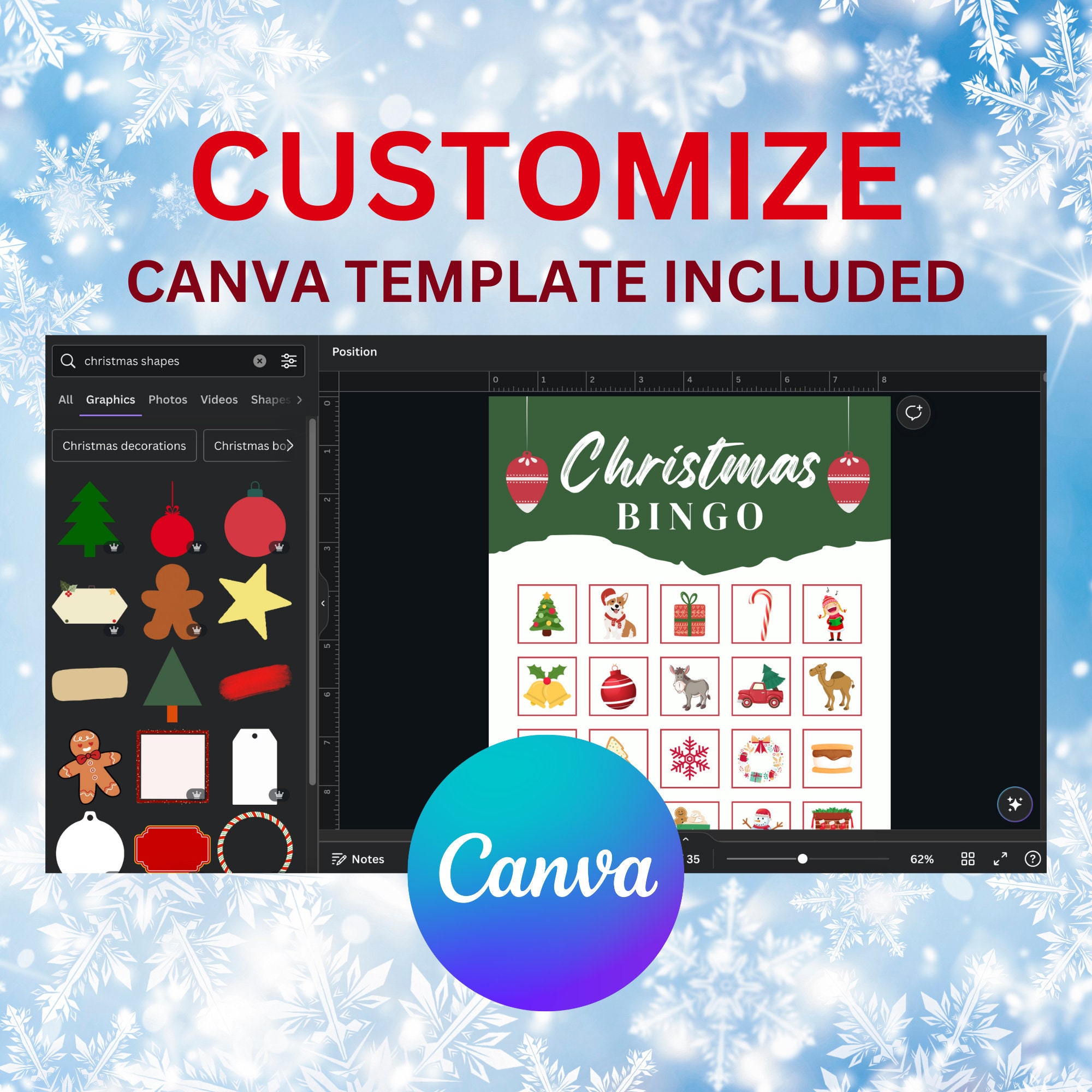 Christmas Bingo - Christmas Game - Christmas Printable Game - Christmas ...