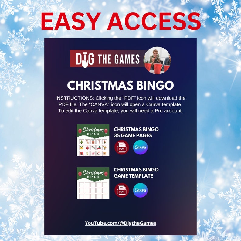 Christmas Bingo - Christmas Game - Christmas Printable Game - Christmas ...