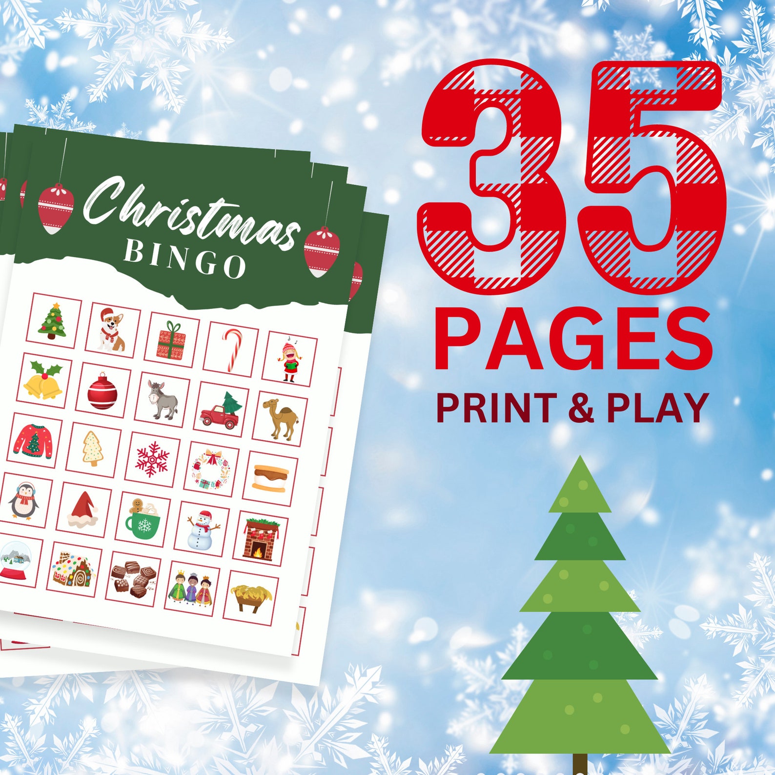 Christmas Bingo - Christmas Game - Christmas Printable Game - Christmas ...