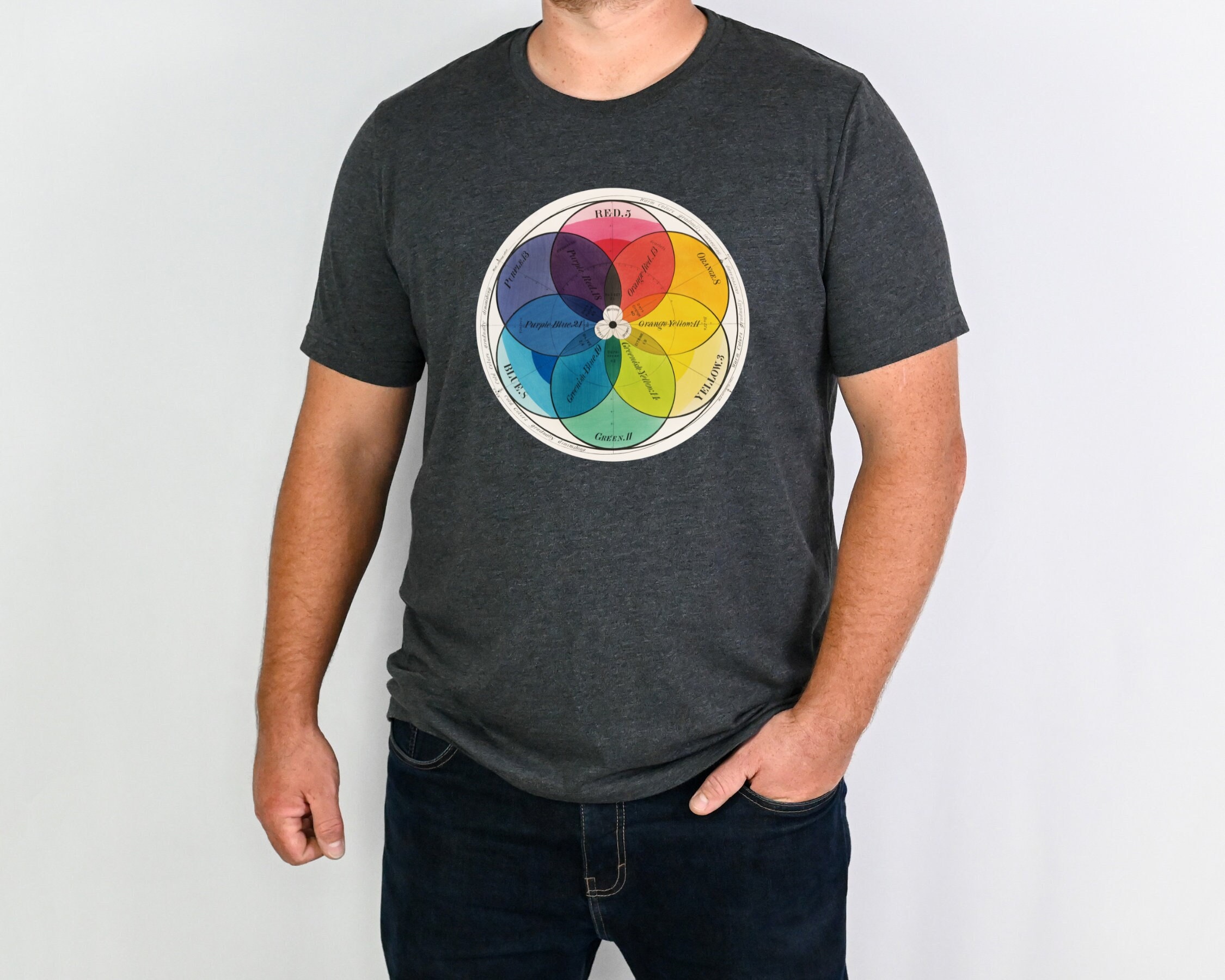 Color Wheel T-shirt, Artist Shirt, Graphic Designer Tee, Unisex Vintage ...